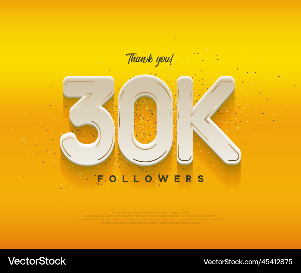 30k followers celebration with modern white Vector Image