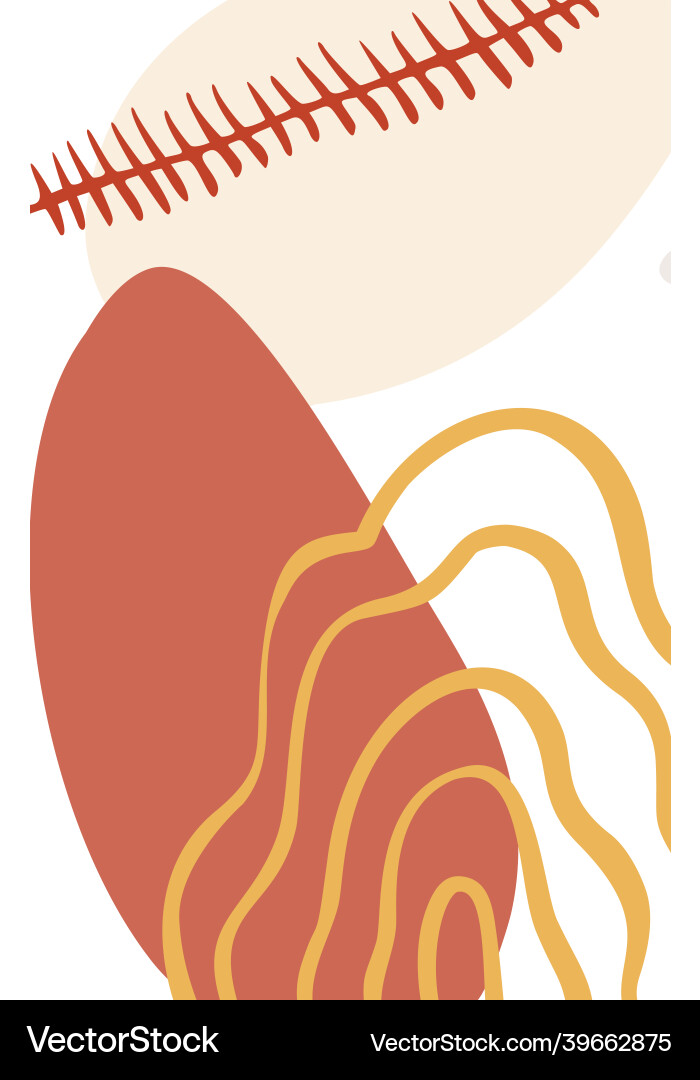 Abstract organic shape and hand draw line Vector Image