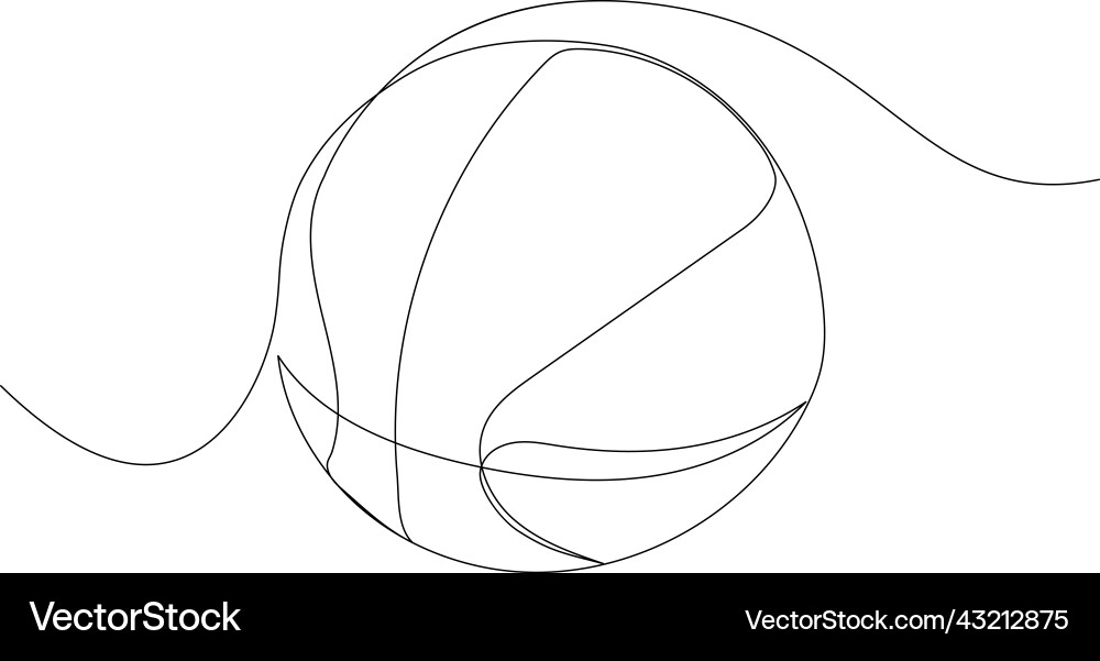 Basketball one line art continuous line drawing Vector Image
