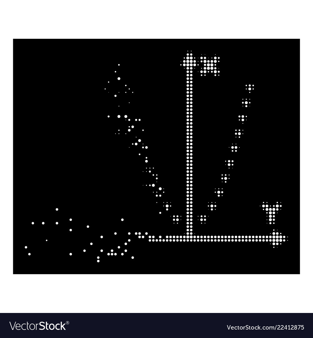 Bright moving dot halftone dotted parabola plot Vector Image Bright moving dot halftone dotted parabola plot Vector Image
