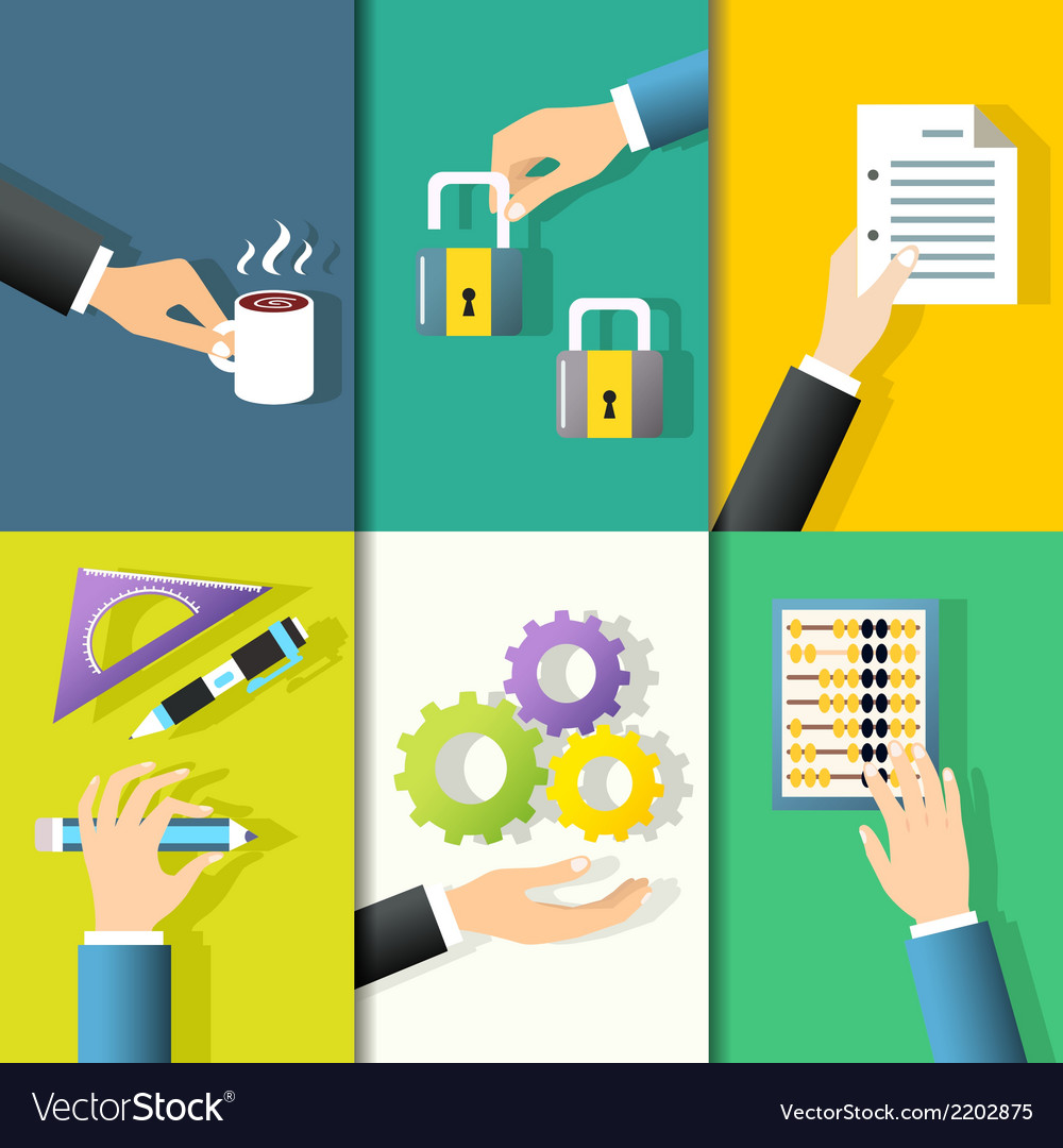 Business hands icons Royalty Free Vector Image