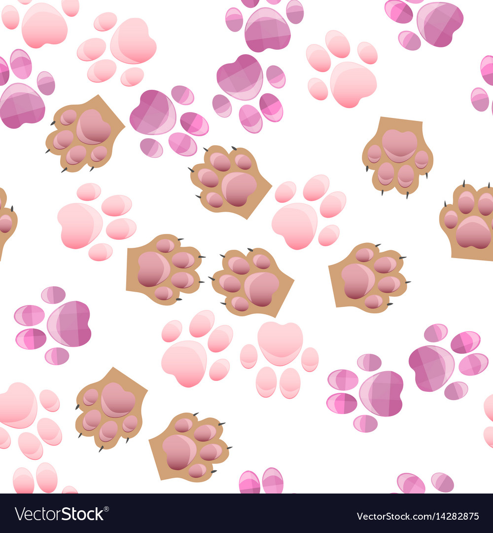 Cat and dog paw print with claws Royalty Free Vector Image