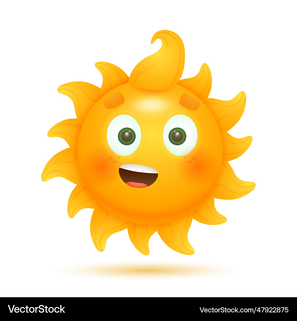 Cheerful funny cartoon sun Royalty Free Vector Image