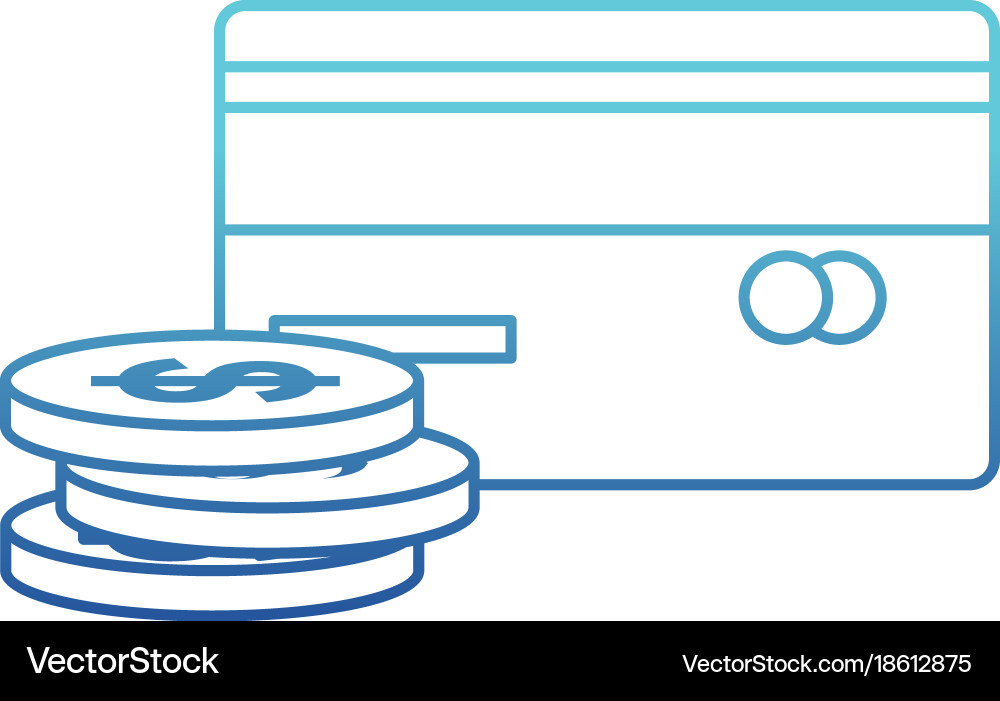 Coins and credit card design Royalty Free Vector Image