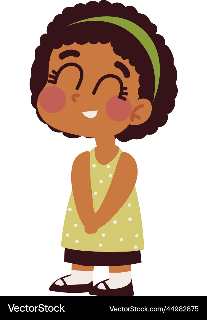 Cute girl happy Royalty Free Vector Image - VectorStock
