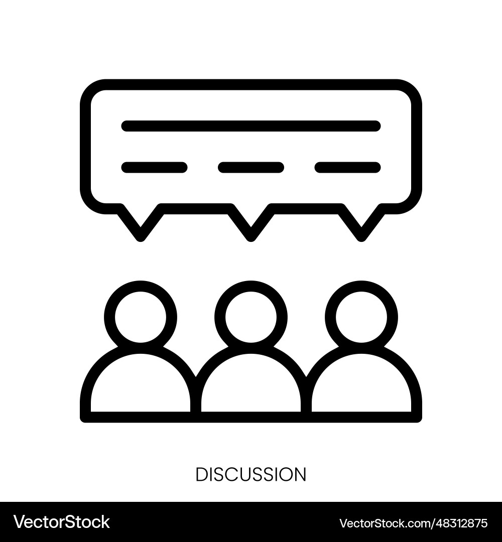 Discussion icon line art style design isolated Vector Image