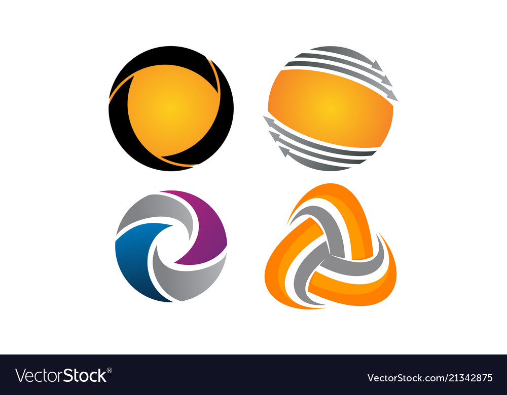 Dynamic rotation template set Royalty Free Vector Image