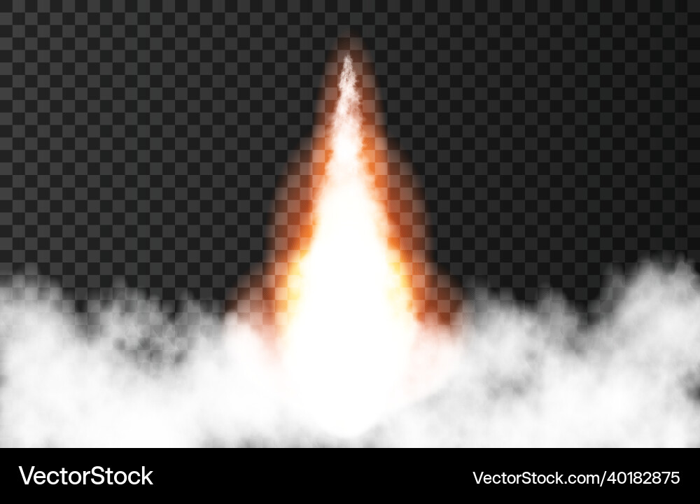 Flame and smoke from space rocket launch Vector Image