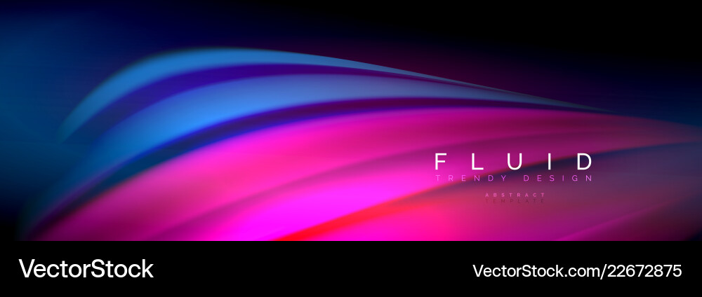 Fluid color wave line background trendy abstract Vector Image