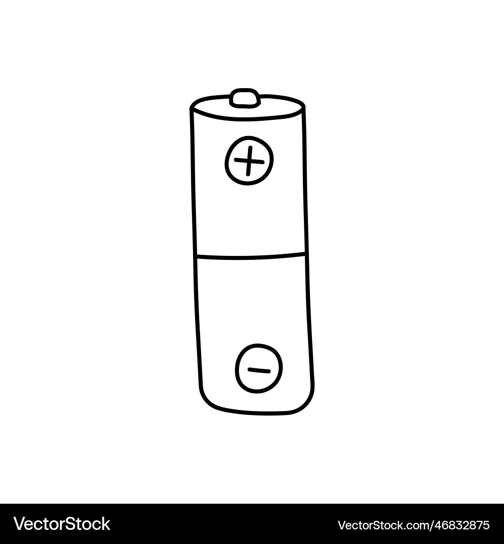 Hand drawn of battery Royalty Free Vector Image