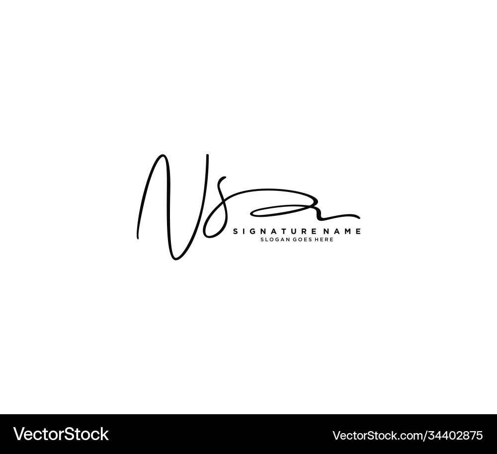 Letter ns signature logo template Royalty Free Vector Image