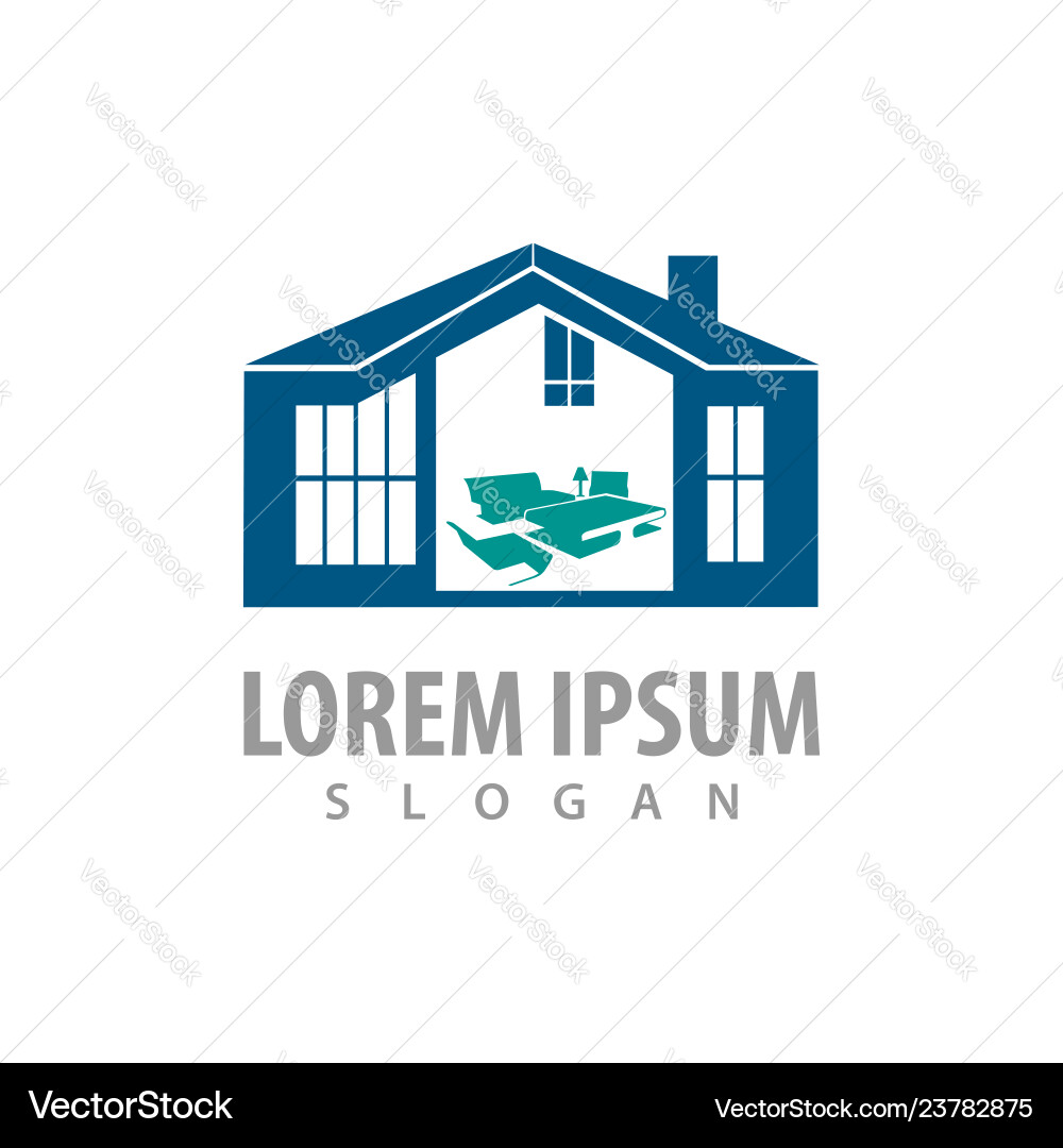 Living room interior logo concept design symbol Vector Image