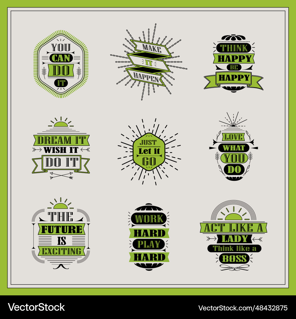 Motivational and inspirational quotes set Vector Image