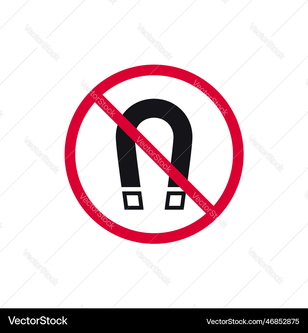 No magnetic field prohibited sign forbidden Vector Image