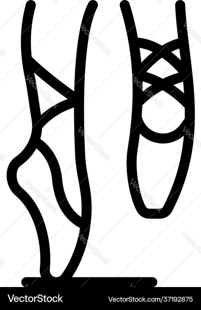 Pointe shoes icon outline style Royalty Free Vector Image