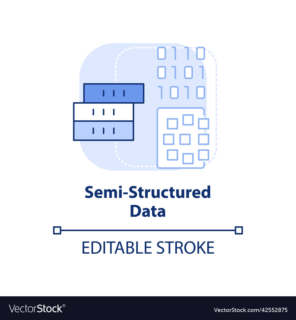 Semi-structured data light blue concept icon Vector Image