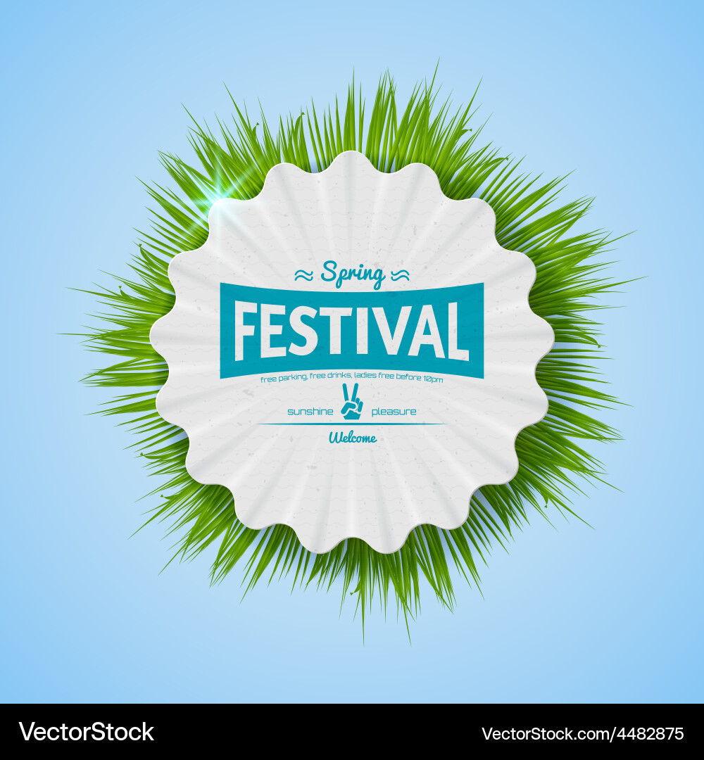 Spring festival realistic badge Royalty Free Vector Image