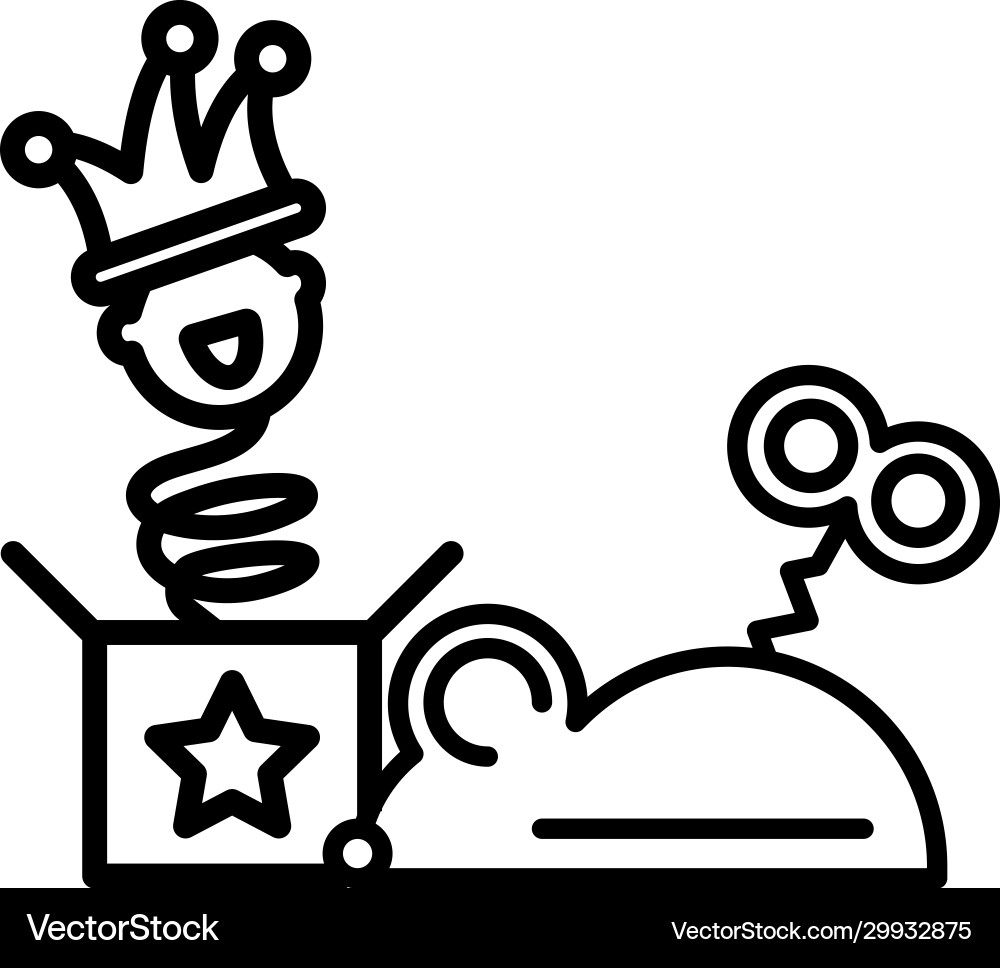 Surprise box with clown head on white background Vector Image