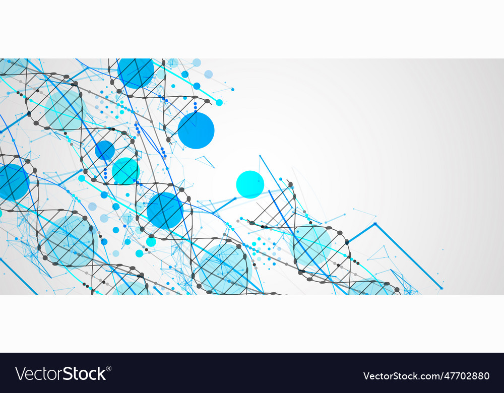Abstract Dna Background With Plexus Effect Vector Image