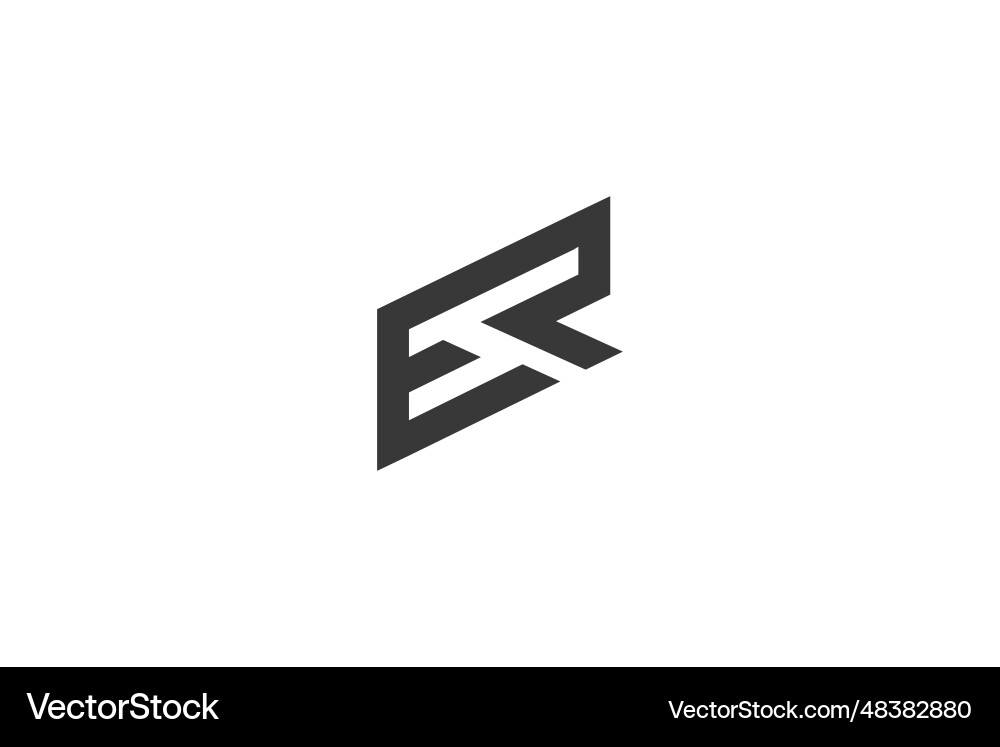 Alphabet initials logo re er r and e Royalty Free Vector