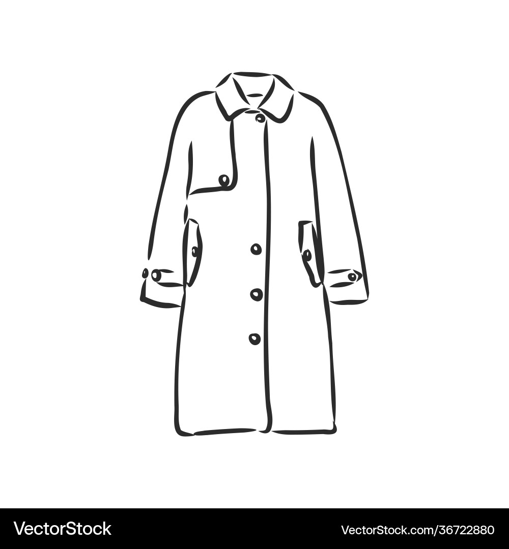 Autumn coat hand drawn raincoat sketch design Vector Image