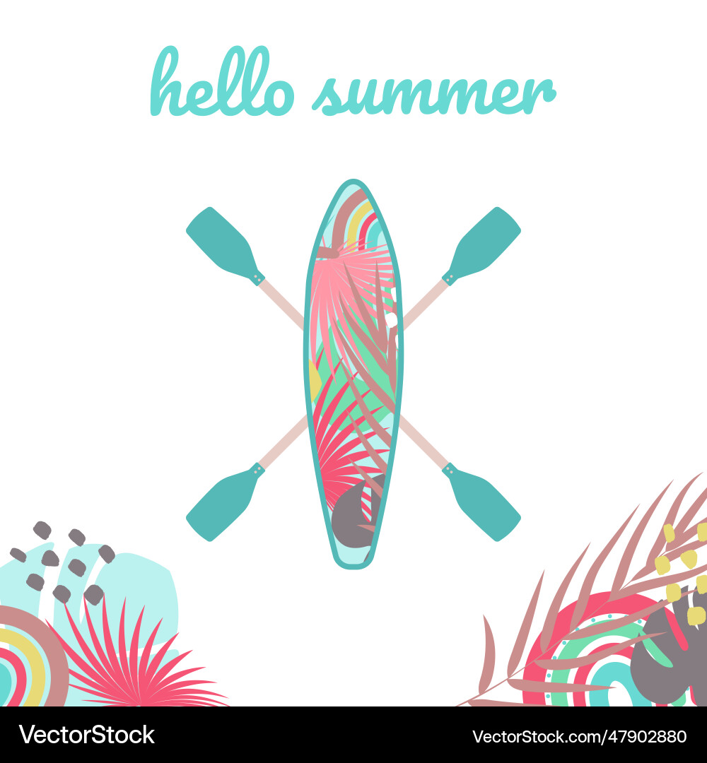 Boho summer vacation and watersport on the beach Vector Image