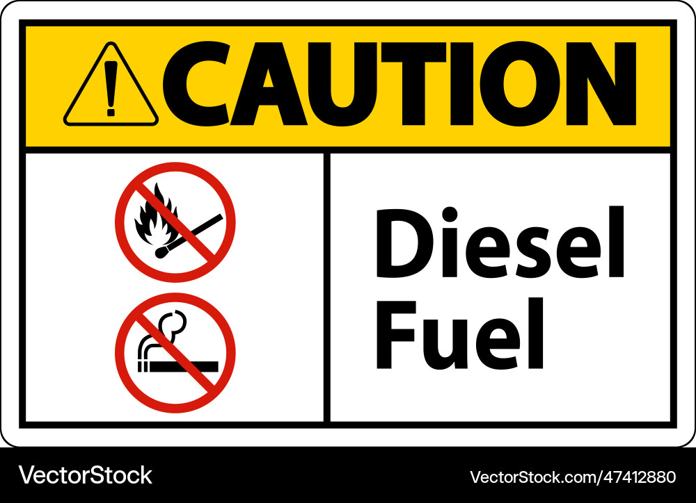 Caution sign diesel fuel on white background Vector Image