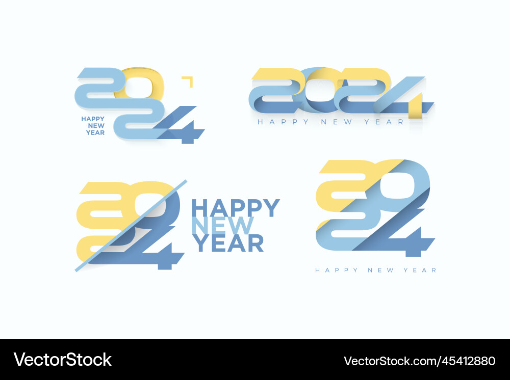 Clean and colorful 2024 concept design modern Vector Image