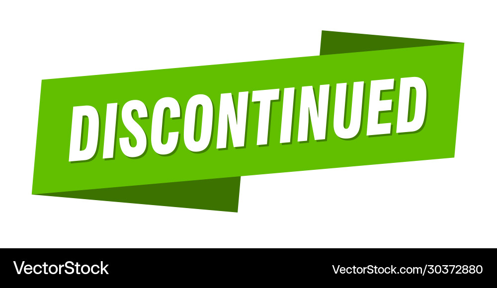 Discontinued banner template ribbon Royalty Free Vector