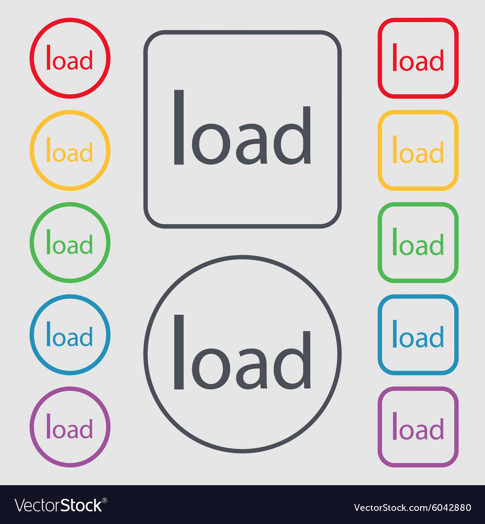 Download now icon load symbol symbols on the round