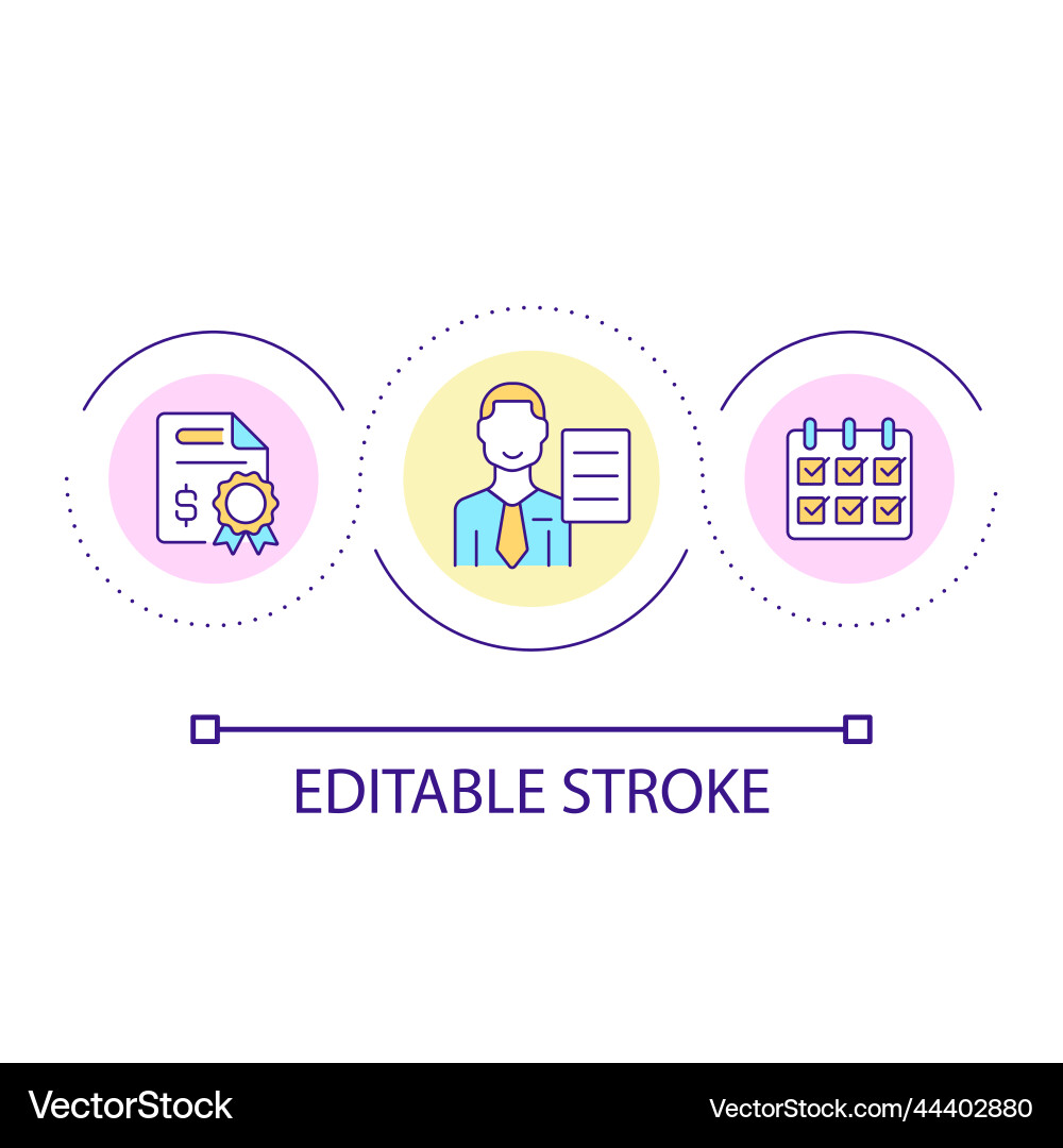 Employee of month loop concept icon Royalty Free Vector