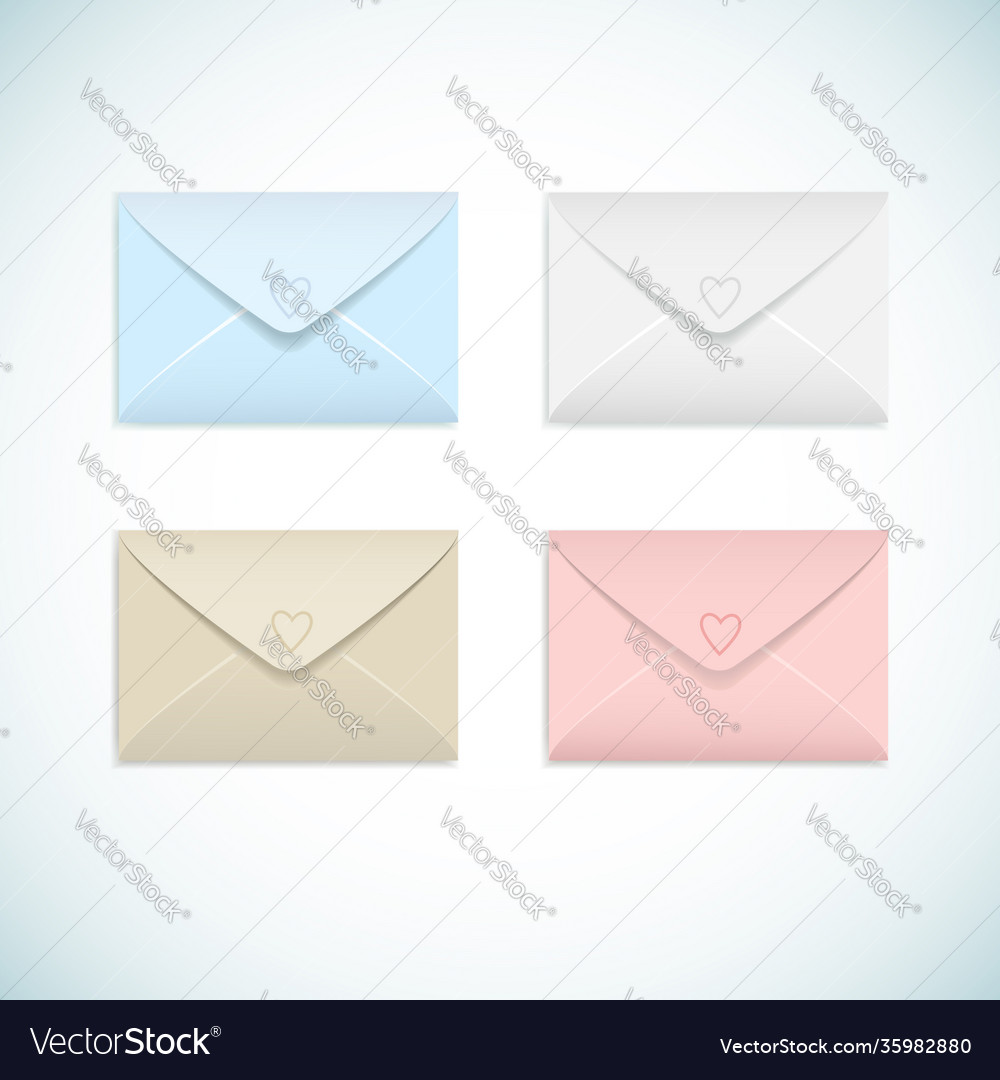 Flat envelopes set Royalty Free Vector Image - VectorStock