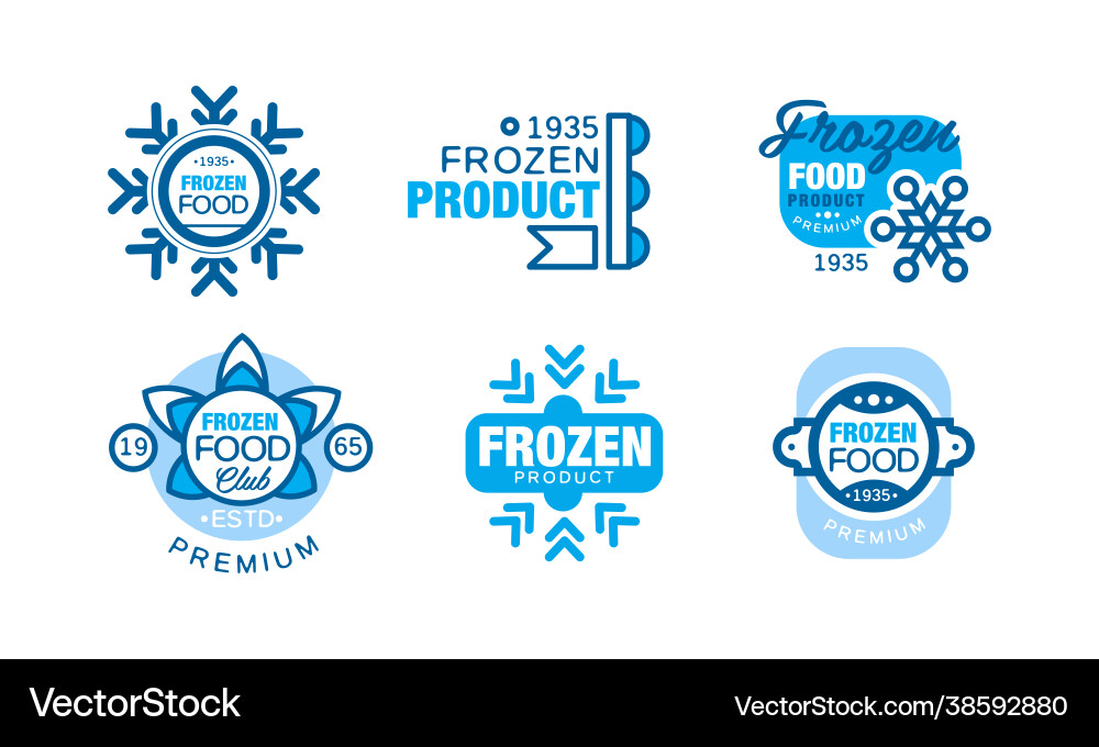 Frozen product logo or badge with snowflake Vector Image