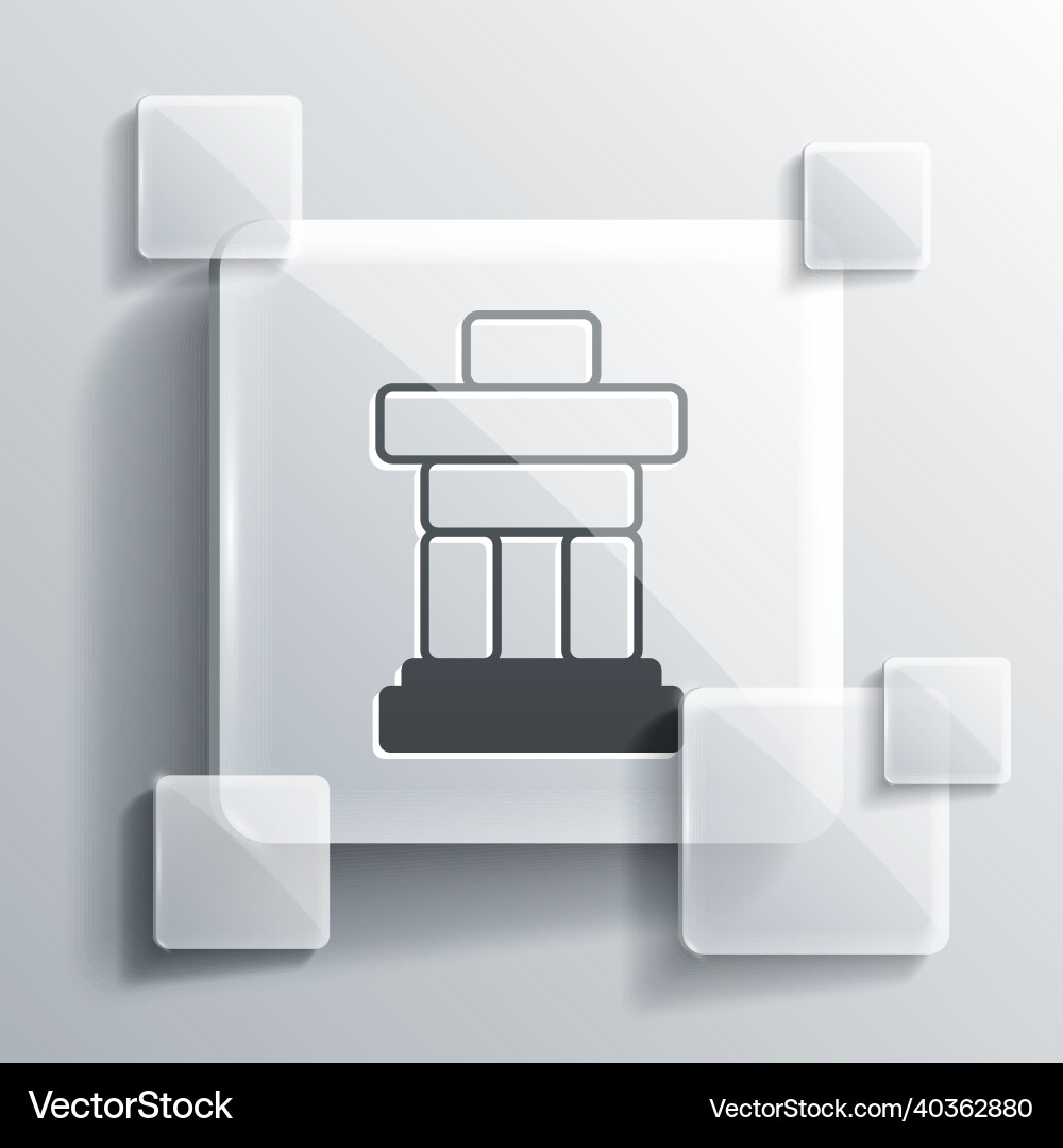 Grey inukshuk icon isolated on background Vector Image