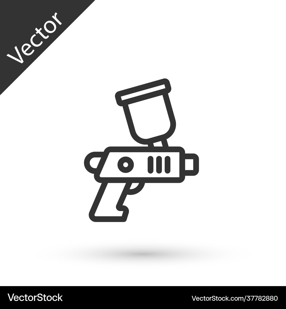 Grey line paint spray gun icon isolated on white Vector Image