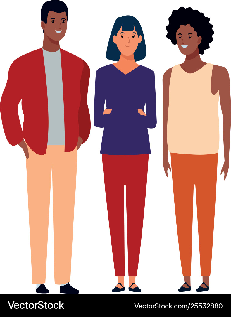 Group people avatar cartoon character Royalty Free Vector
