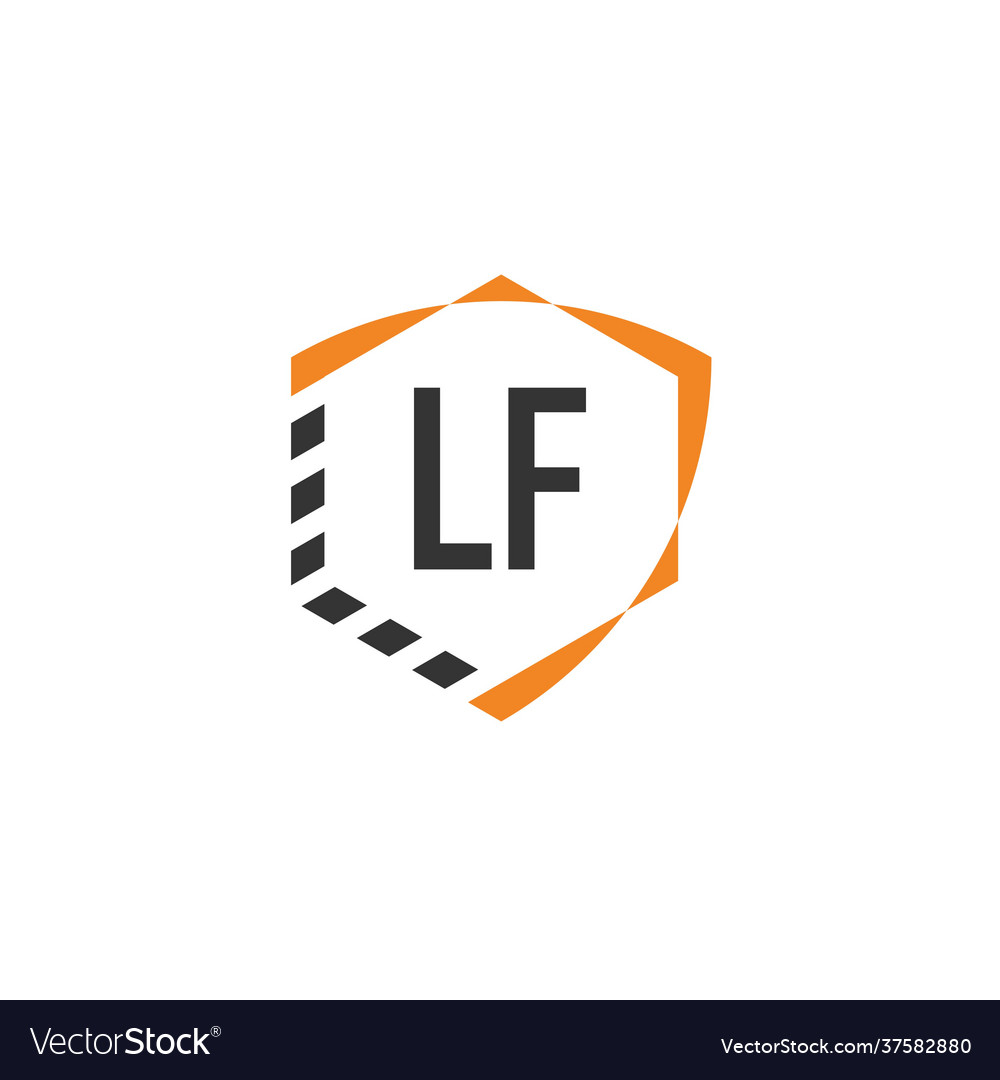 Initial letter lf shield hexagonal logo template Vector Image