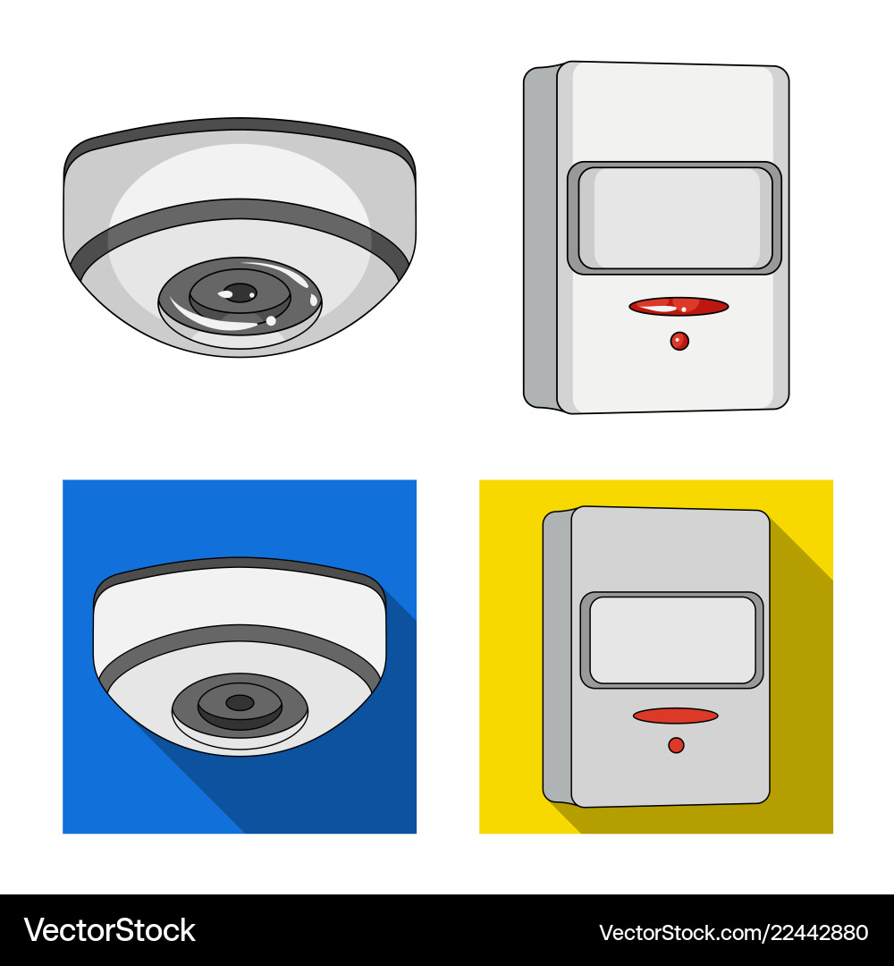 Isolated object of cctv and camera logo set Vector Image