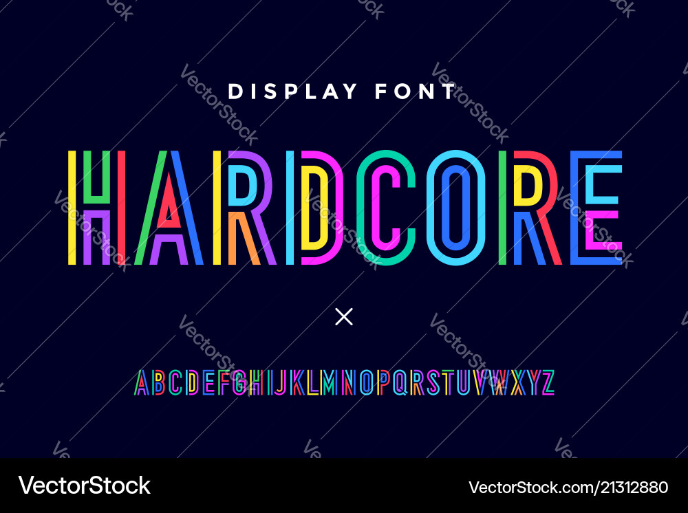Line condensed alphabet and font Royalty Free Vector Image