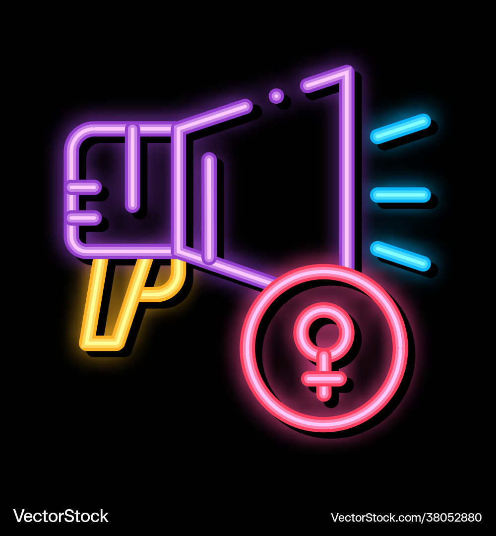 Loudspeaker Neon Glow Icon Royalty Free Vector Image