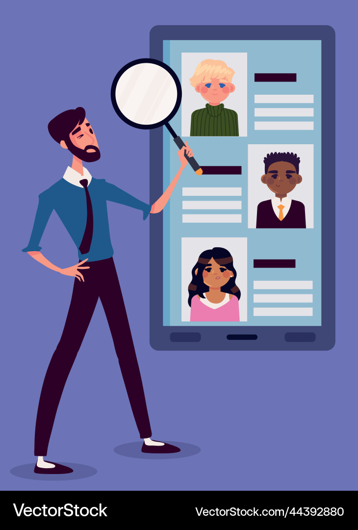 Man selecting candidate for job Royalty Free Vector Image