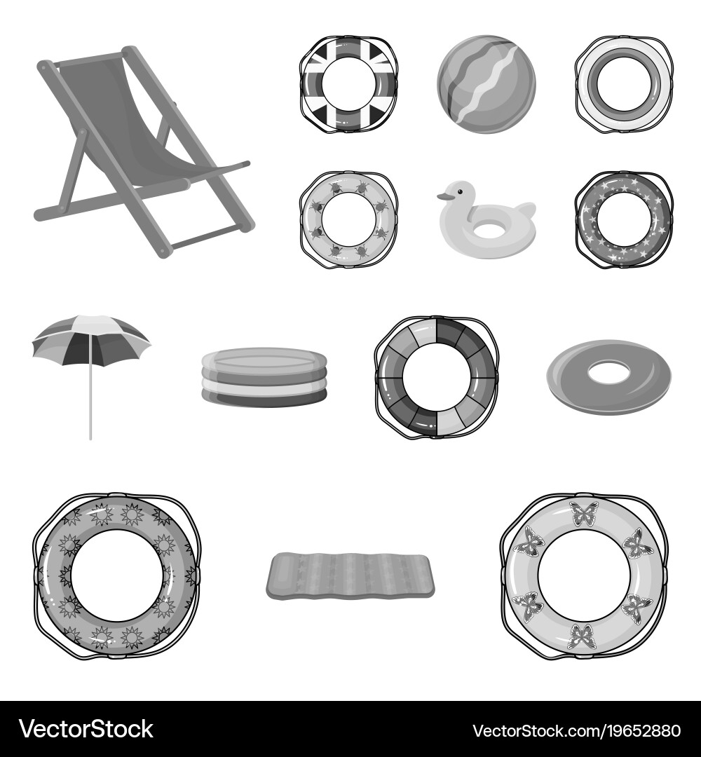 Multicolored swimming circle monochrome icons Vector Image