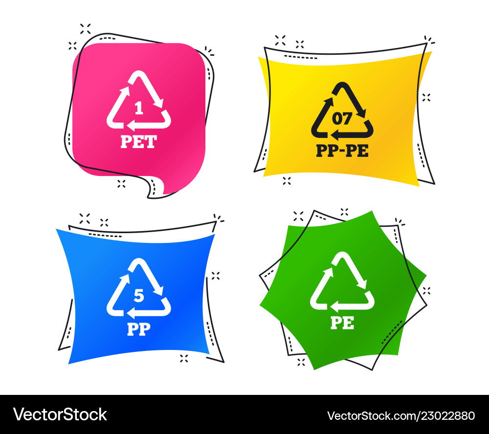 Pet pp-pe and pp polyethylene terephthalate Vector Image