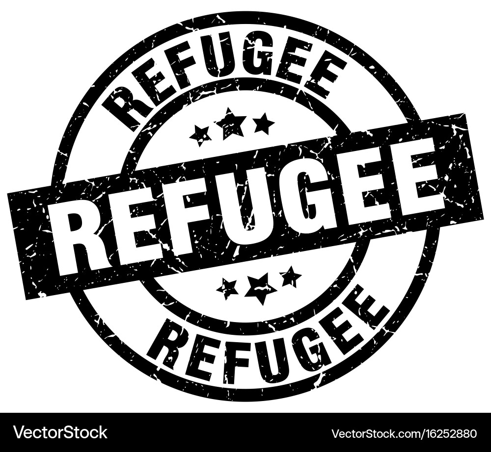 Refugee round grunge black stamp Royalty Free Vector Image