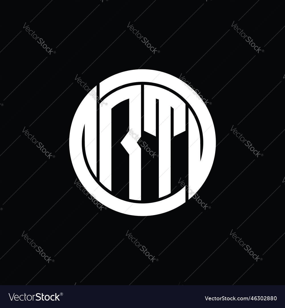 Rt logo monogram shield inside circle shape Vector Image