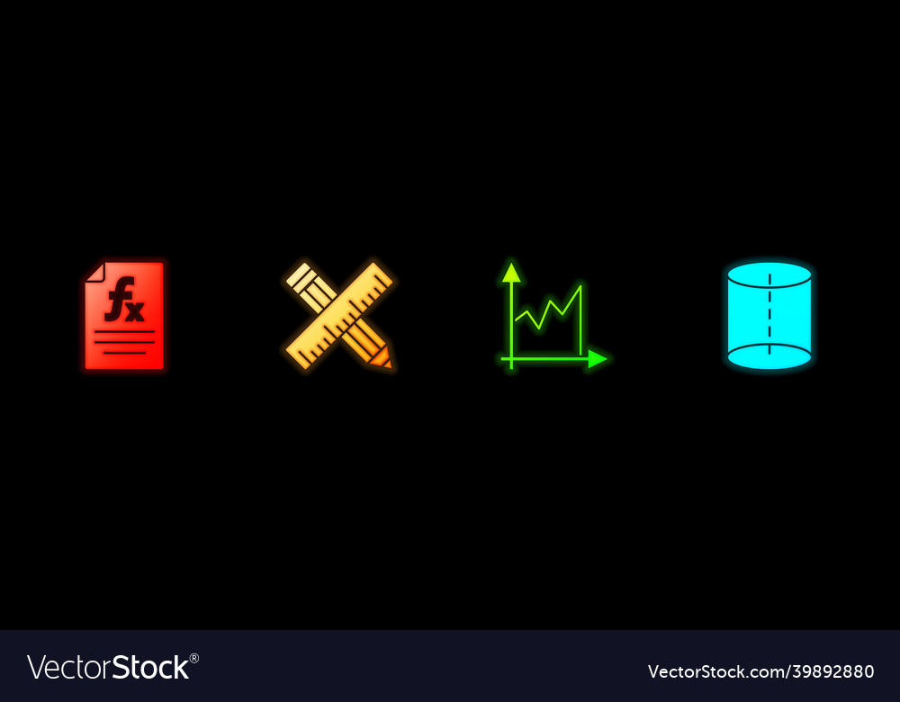 Set function mathematical symbol crossed ruler Vector Image