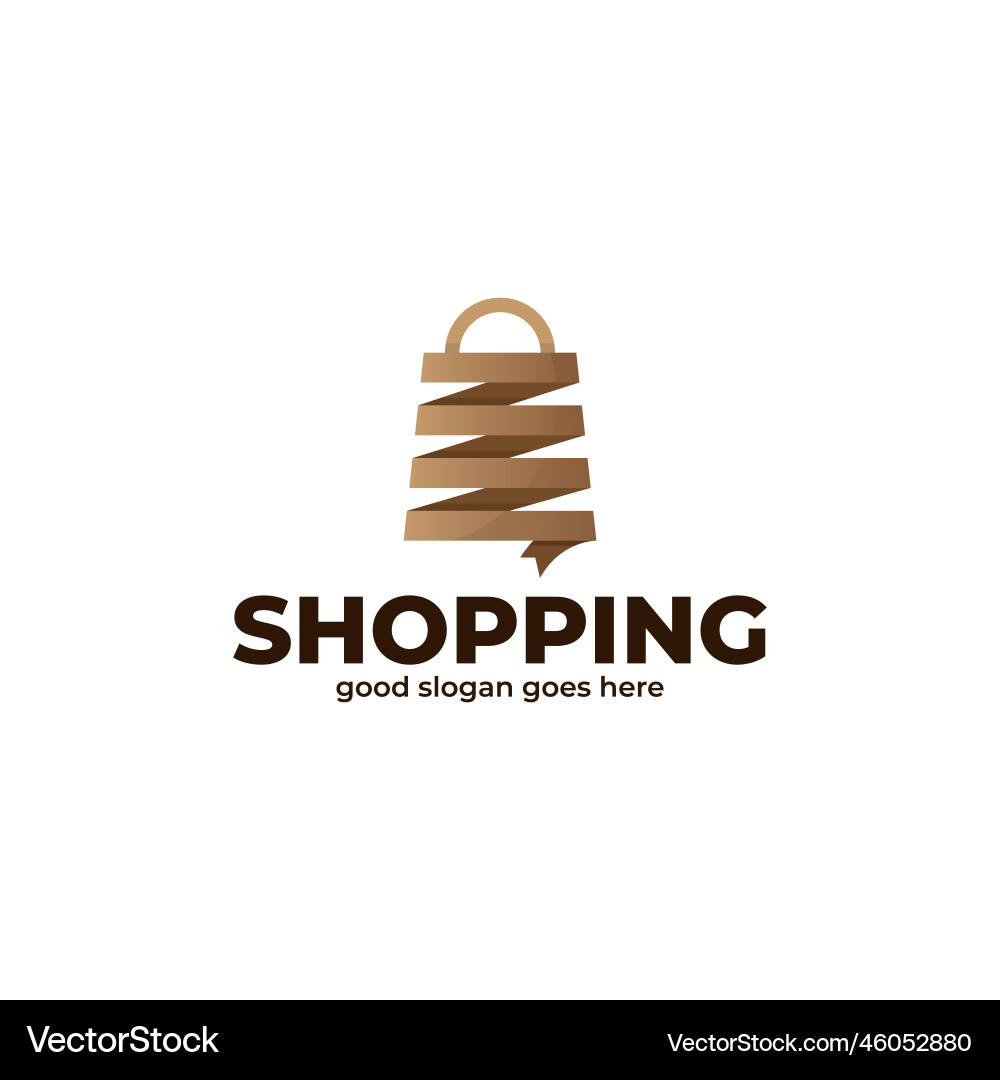 Shopping paper bag logo template Royalty Free Vector Image