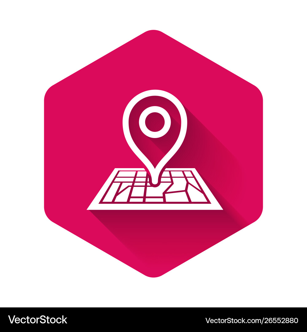 White placeholder on map paper in perspective icon
