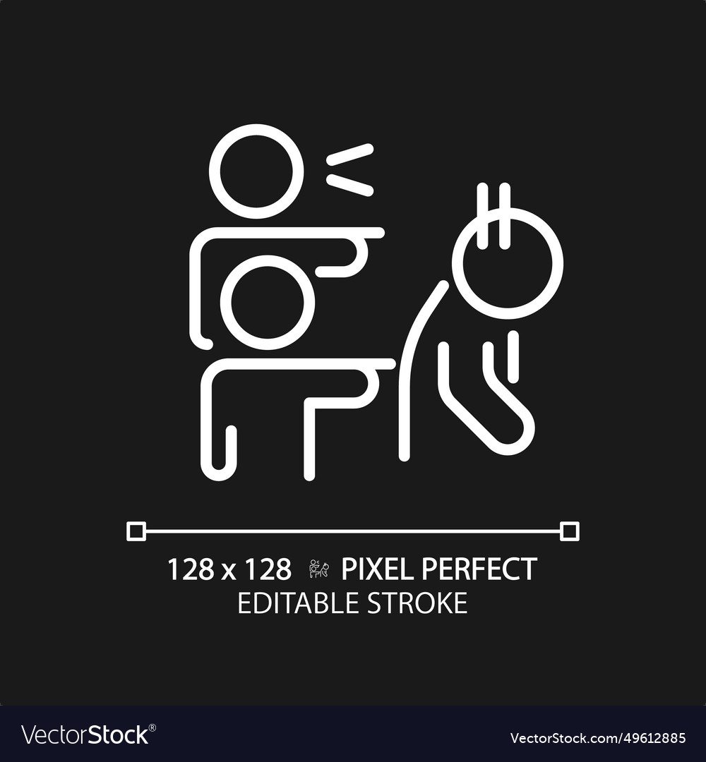 2d thin linear simple white discrimination icon Vector Image 2d thin linear simple white discrimination icon Vector Image