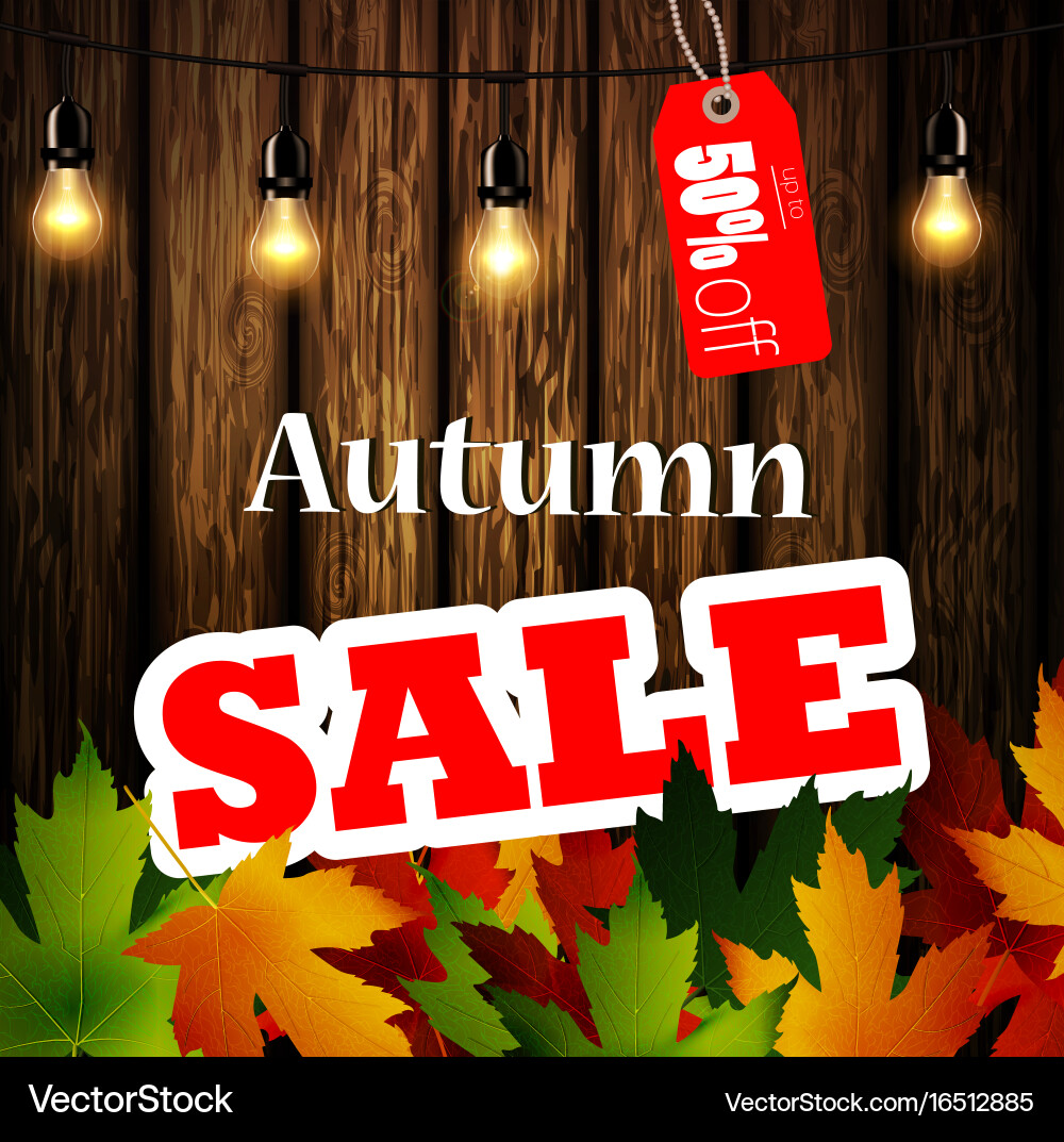 Advertisement about the autumn sale Royalty Free Vector